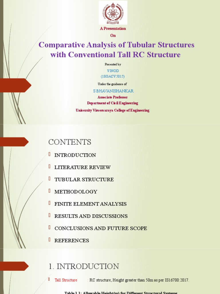 Comparative Analysis of Tubular Structures With Conventional Tall RC Structure | PDF | Applied ...