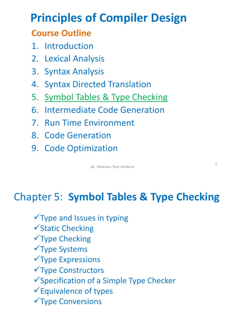 Chapter 5 Symbol Tables and Type Checking | PDF | Data Type | Pointer (Computer Programming)
