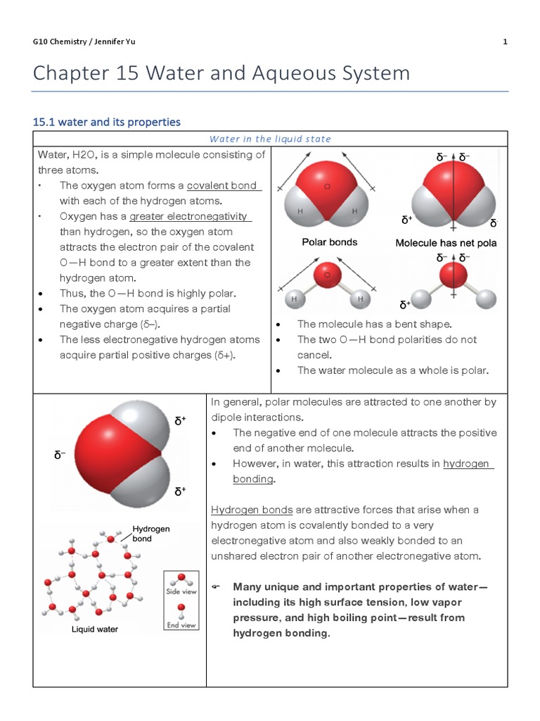 Chapter 15 Water and Aqueous System | PDF | Solvation | Solution