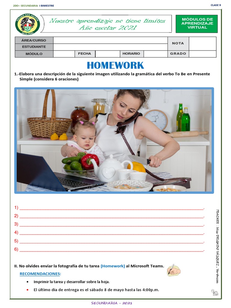 2do Secundaria-Clase 9-Homework | PDF
