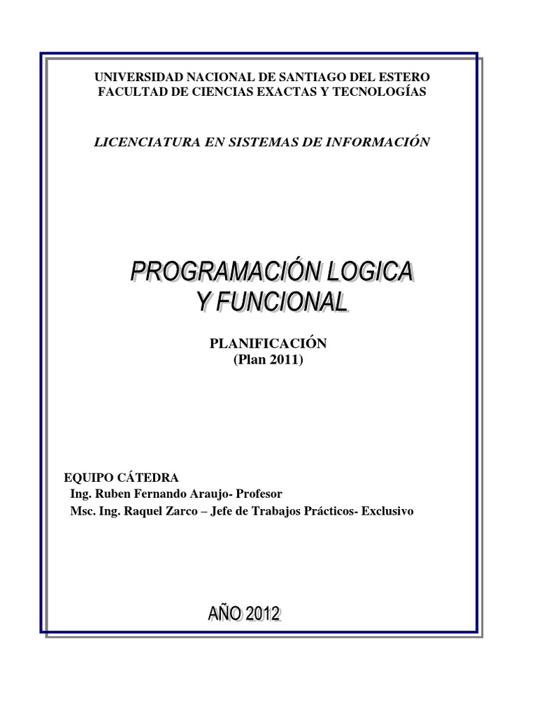 Programacion Logica y Funcional | PDF | Programacion Funcional | Lenguaje de programación