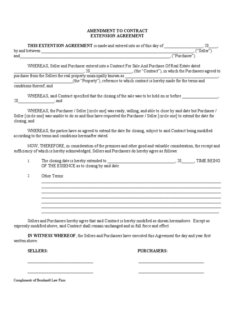 Contract Extension Agreement | PDF | Legal Documents | Law And Economics