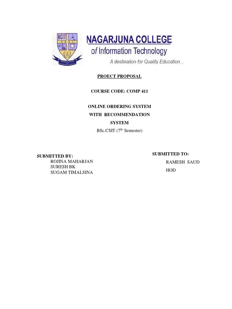 Proect Proposal: BSC - Csit (7 Semester) | Download Free PDF | Feasibility Study | Menu