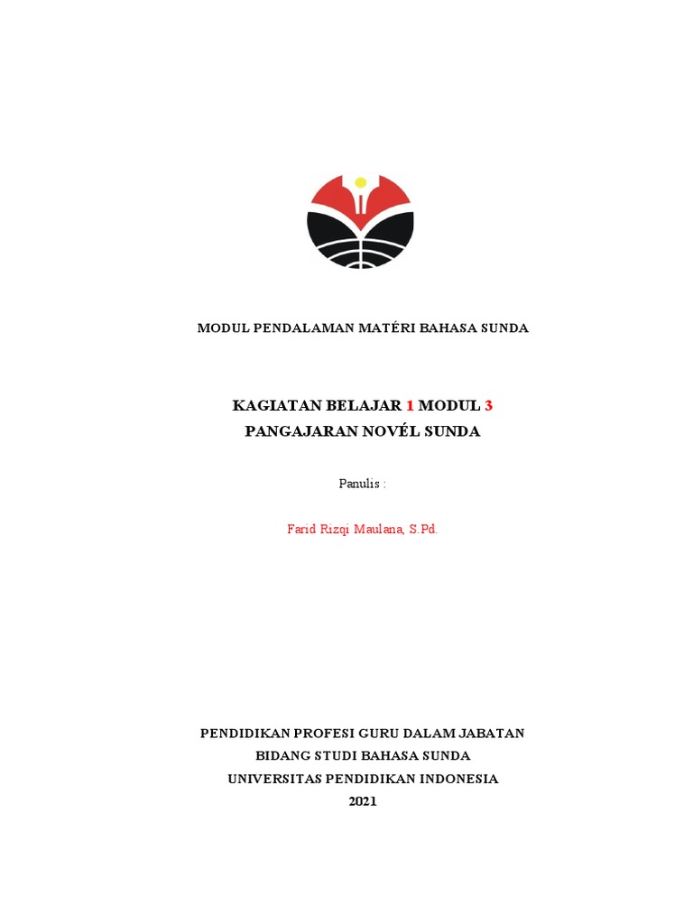Modul Pengajaran Novel Sunda 2021 | PDF