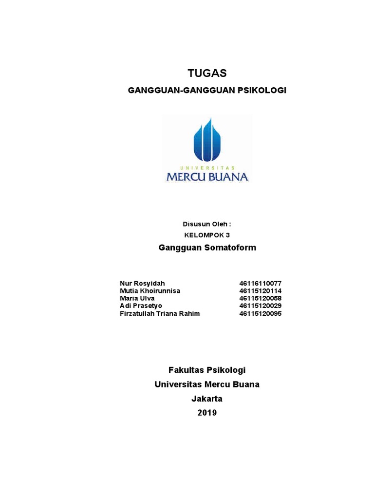GGP - Kelompok 3 - Gangguan Somatoform | PDF