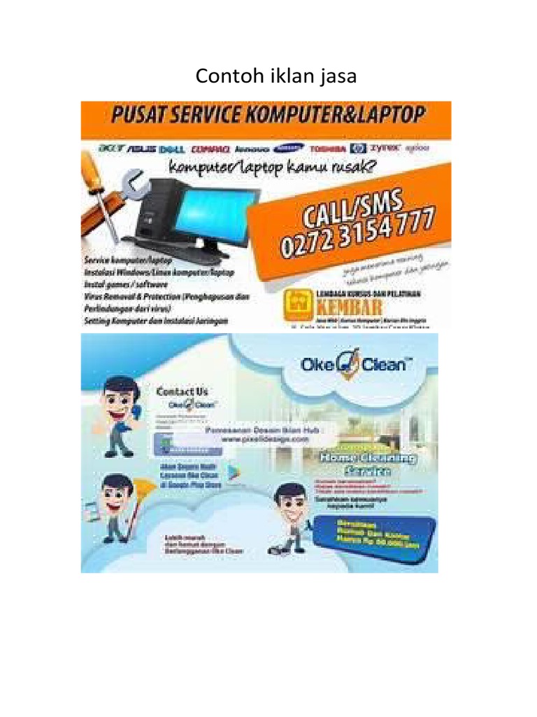 Contoh Iklan Jasa | PDF