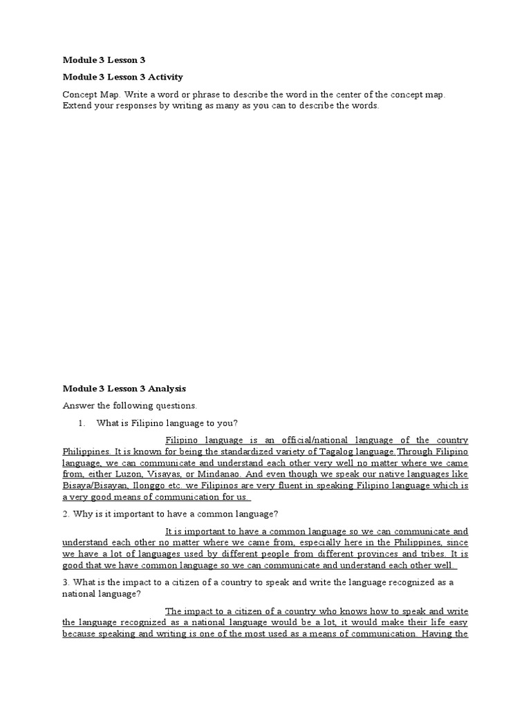 Module 3 Lesson 3 Module 3 Lesson 3 Activity | PDF | Cognition | Human ...