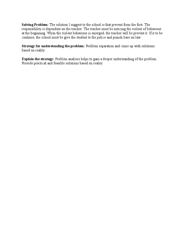 Preventing School Violence Strategies | PDF | Career & Growth | Self ...