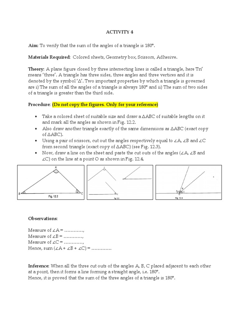 Activity 4 and 5 Lines and Angles New | PDF | Triangle | Angle