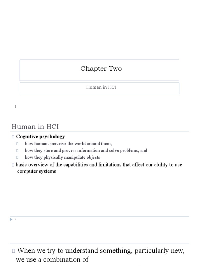 Chapter Two: Human in HCI | PDF | Perception | Visual Perception