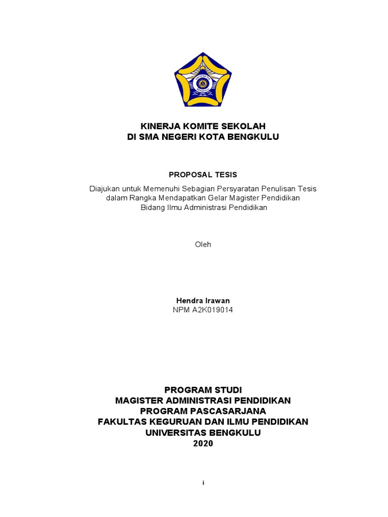 Proposal Tesis Evaluasi Komite Sekolah | PDF