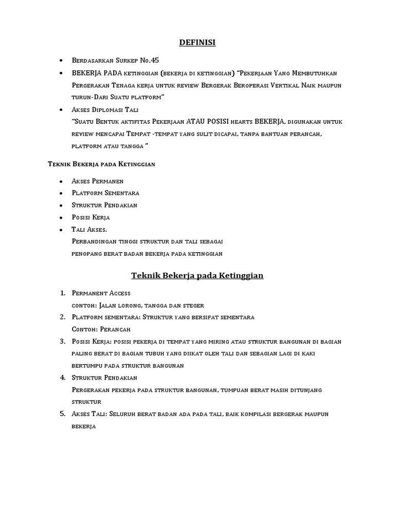 Sop Kerja Ketinggian | PDF