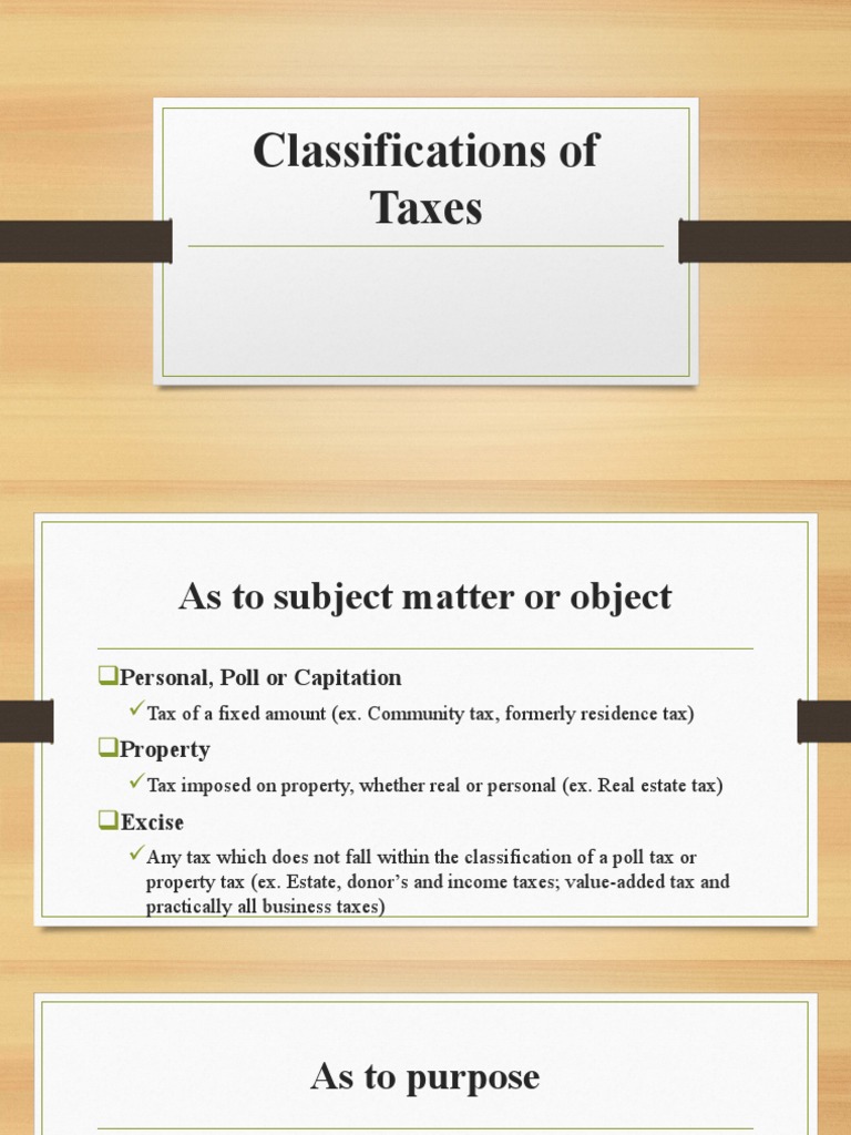 Lesson 2 Nature, Classifications and Collection of Taxes | PDF | Taxes ...
