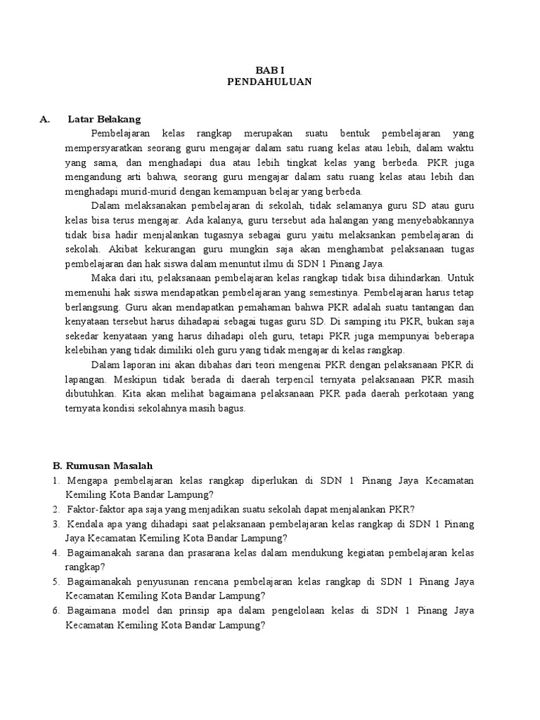 Contoh Makalah PKR | PDF