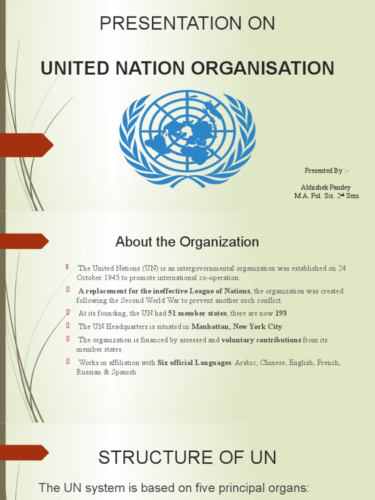 Presentation On: United Nation Organisation | PDF | United Nations ...