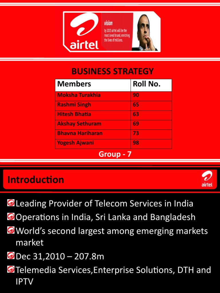 Airtel Business Strategy and Market Analysis | PDF | Value Chain | Swot ...
