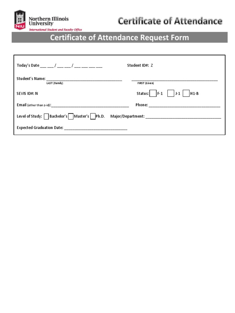 Certificate of Attendance Form | PDF