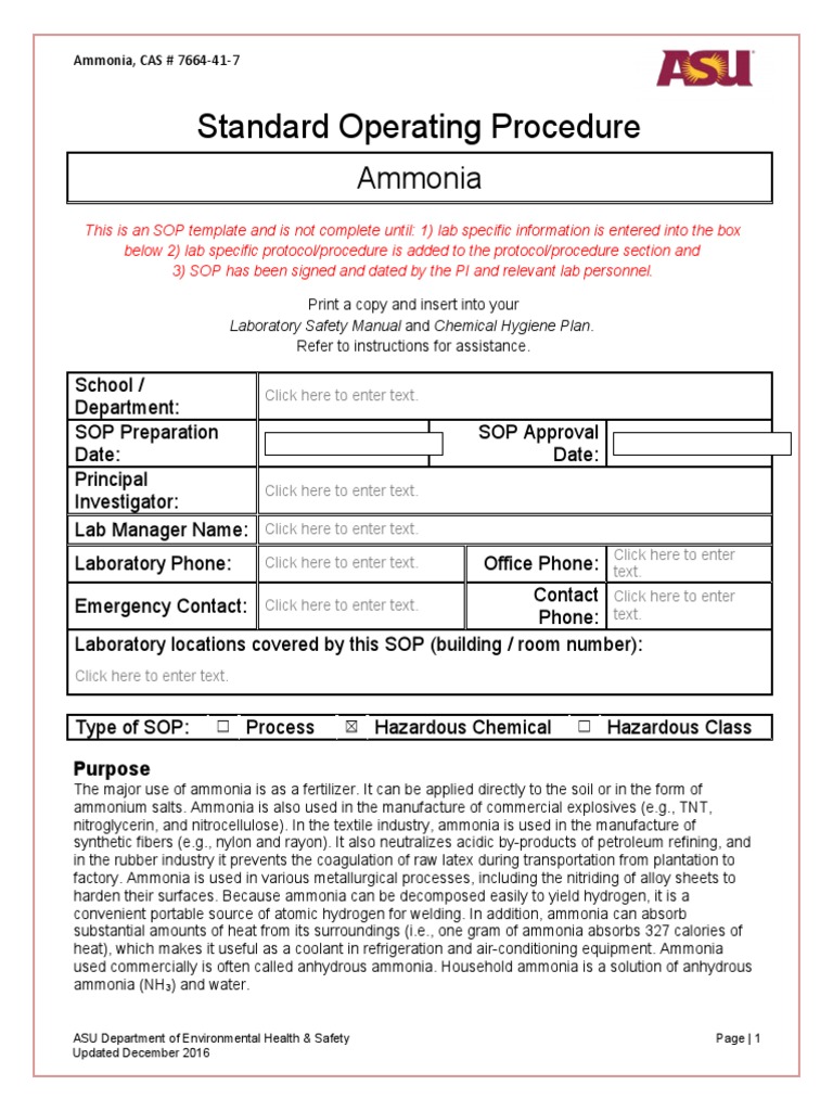 Ammonia | PDF | Ammonia | Personal Protective Equipment