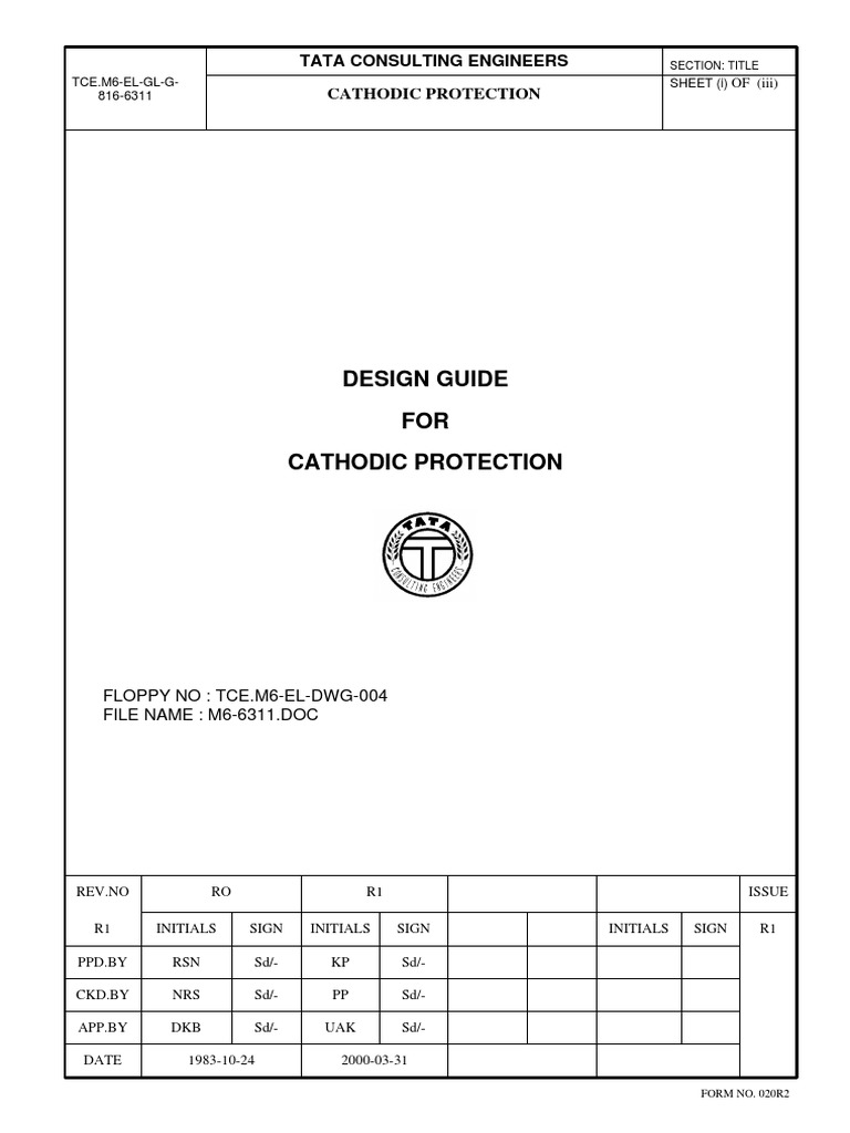 Design Guide FOR Cathodic Protection | PDF | Anode | Corrosion