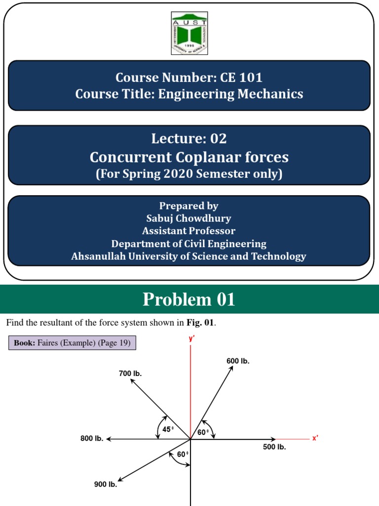 2) Lecture 02 (Concurrent Coplanar Force System) | PDF | Classical ...