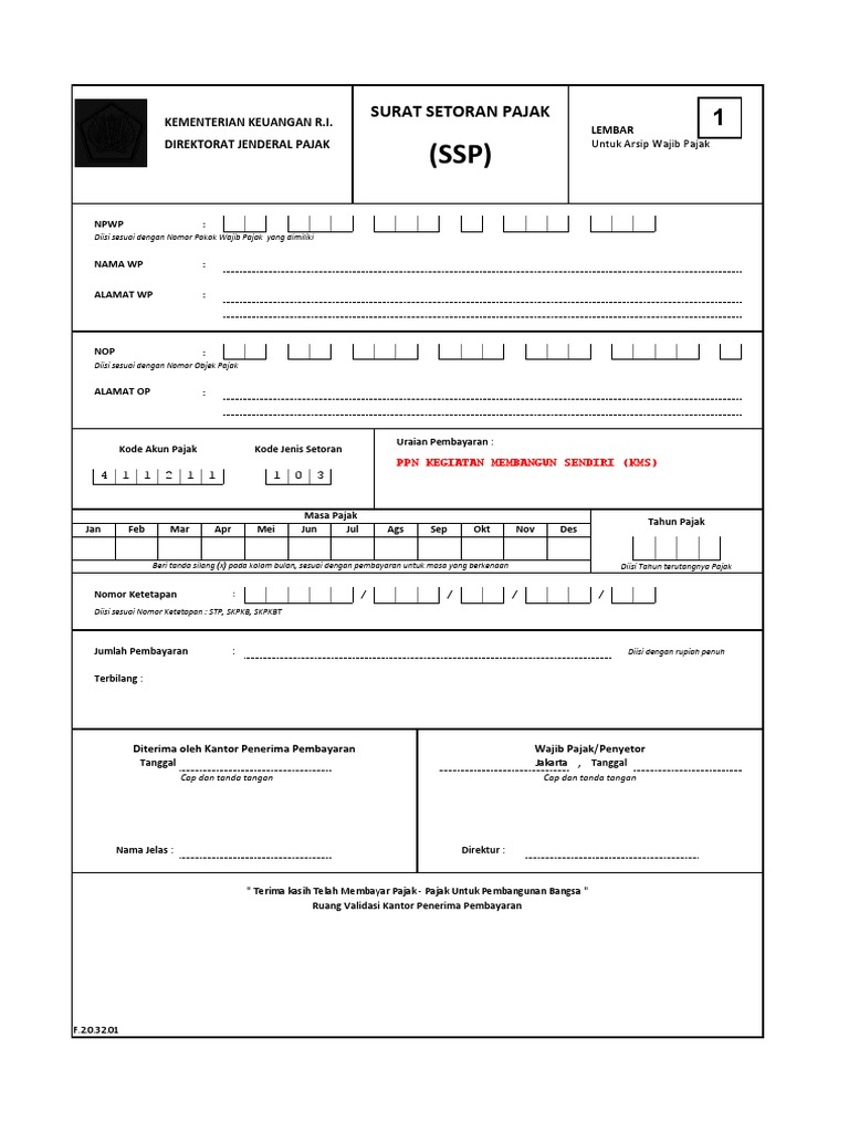 SURAT SETORAN PAJAK - PPN KMS | PDF