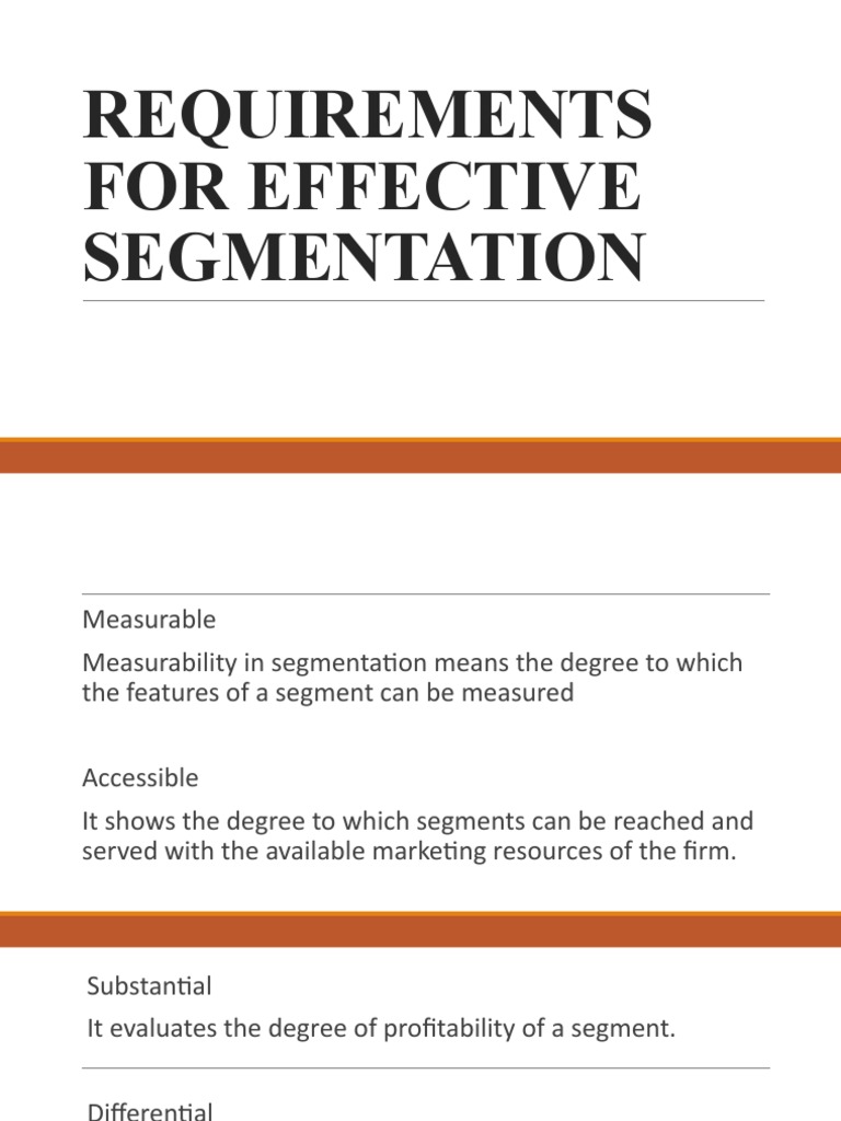 Requirements For Effective Segmentation | PDF