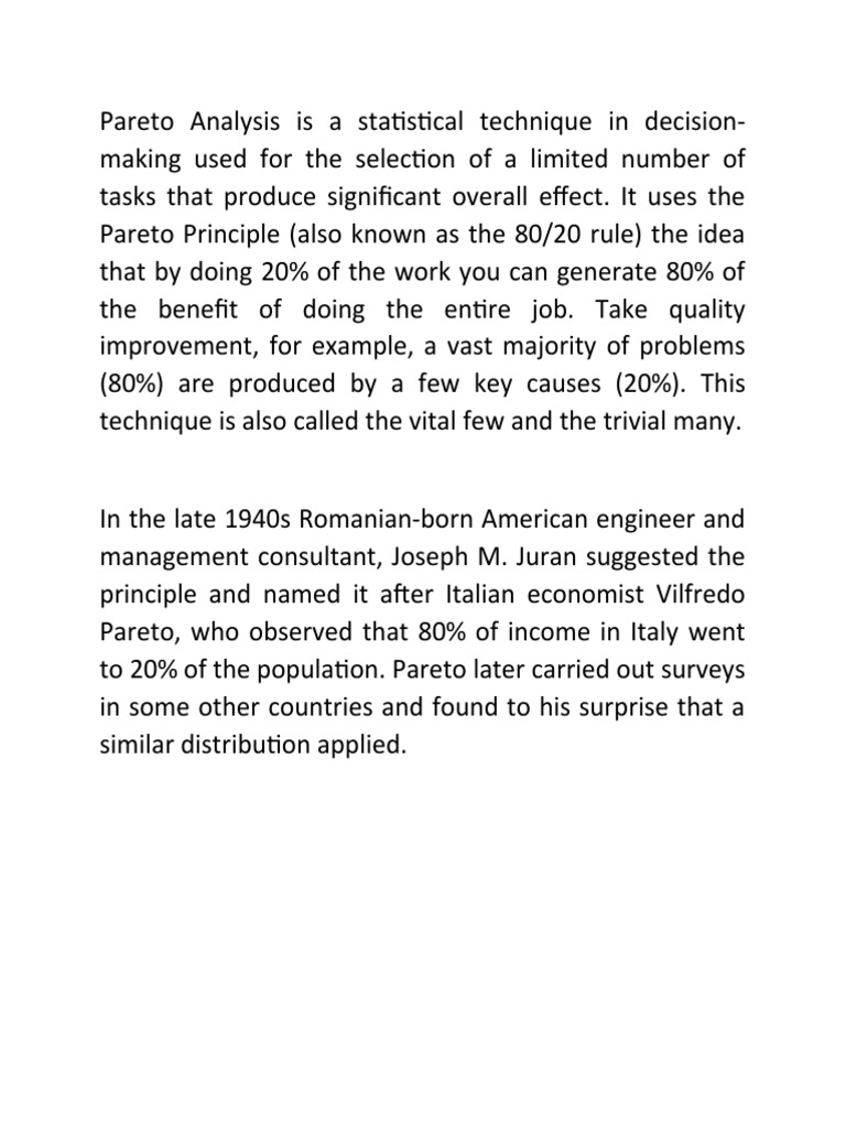 Pareto Analysis | PDF