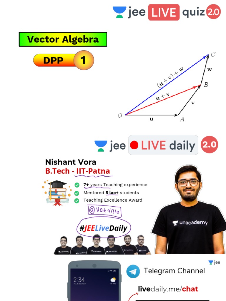 Vector Algebra DPP for JEE Preparation | PDF | Rectangle | Euclidean Geometry