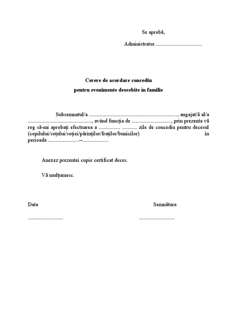 Model Cerere Concediu De Odihna - Cursuri Online Model Cerere Concediu De Odihna - Cursuri Online