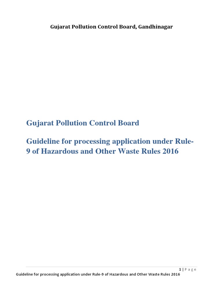 GPCB Guidelines for Hazardous Waste Applications | PDF | Waste ...