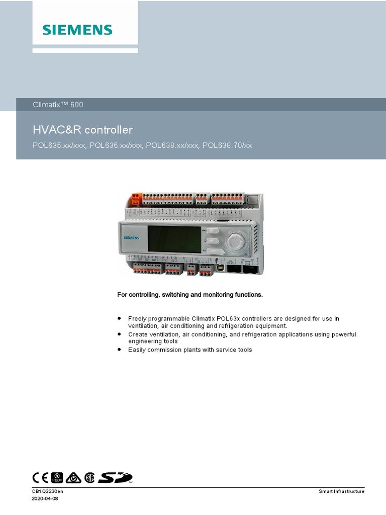 Climatix Controllers POL635.XX - XXX POL636.XX - XXX - en | PDF | Power ...