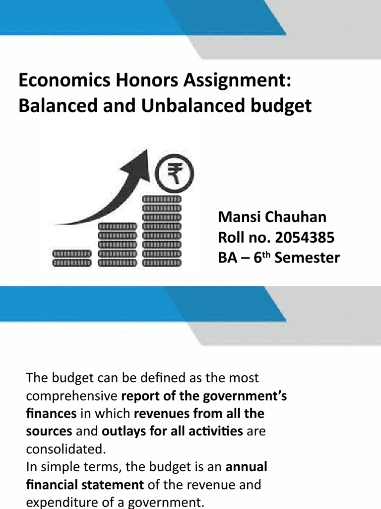 Economics Honors Assignment: Balanced and Unbalanced Budget: Mansi ...
