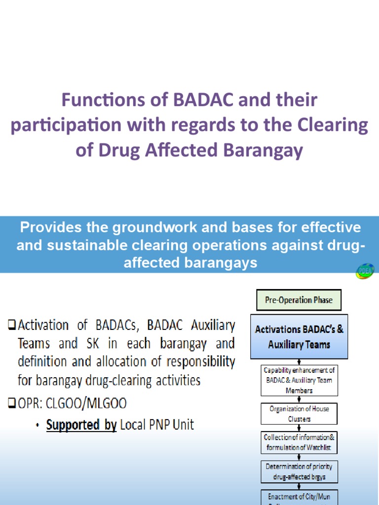 Functions of BADAC and Their Participation With Regards To The Clearing ...