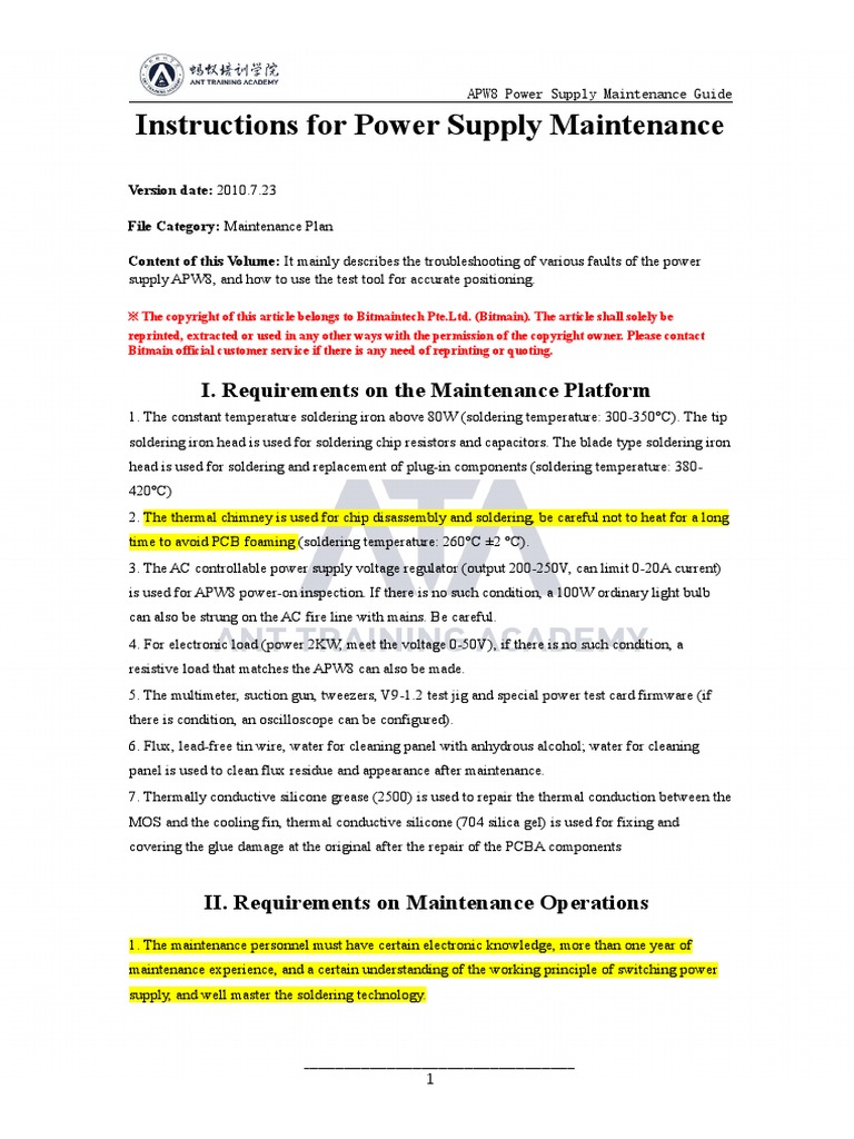 APW8 Power Supply Maintenance Guide (EN) | PDF | Power Supply | Rectifier