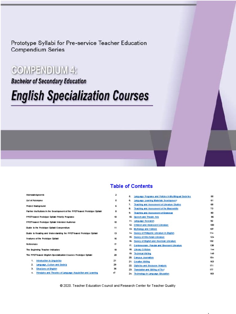 4 English Prototype Syllabi Compendium | PDF | Curriculum | Teachers