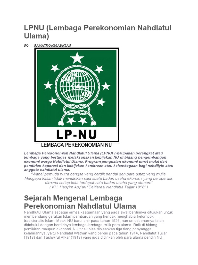 Profil Lpnu | PDF | Karier & Perkembangan
