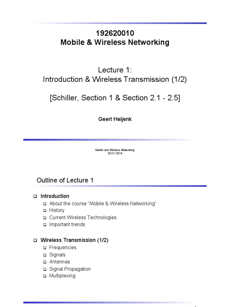 Mobile & Wireless Networking | PDF | Computer Network | Antenna (Radio)