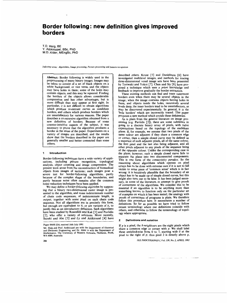Border Following Borders:: New Definition Gives Improved | PDF | Set ...