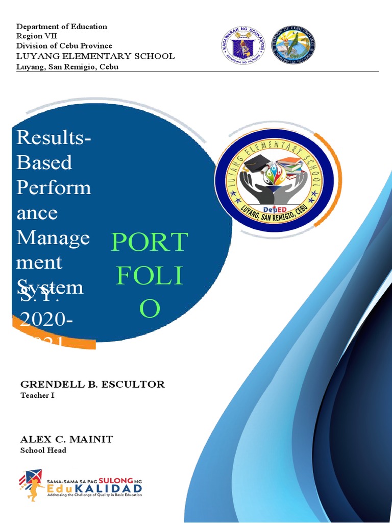 RPMS Portfolio Template Cover | PDF