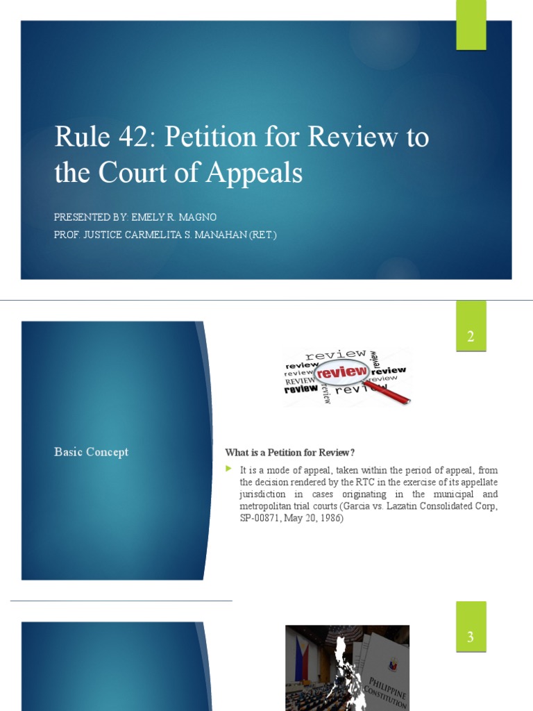 Rule 42, Section 1-4 - MAGNO | PDF | Appeal | Judgment (Law)