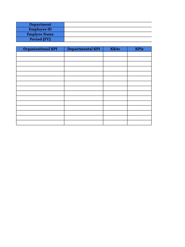 KPI Sheet - Employee Name | PDF