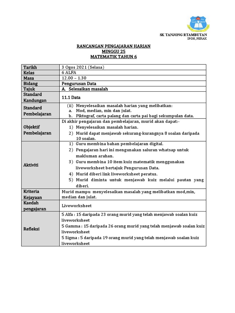 RPH Selasa M25 | PDF