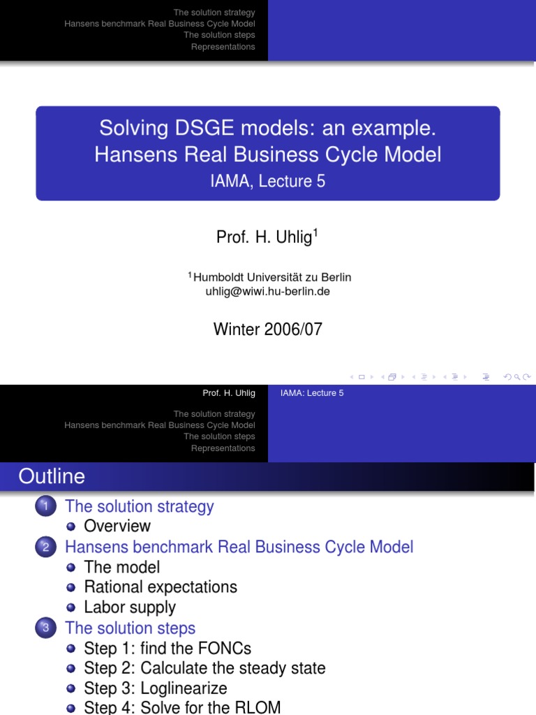 Didactic Solving Dsge Models Uhlig Pdf Labour Economics Equations