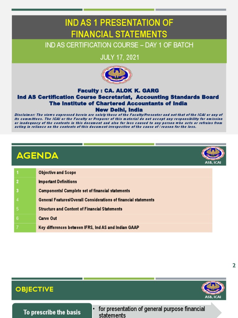 Ind As 1 | PDF | Balance Sheet | Going Concern
