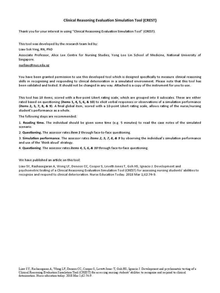 CREST | PDF | Reason | Simulation