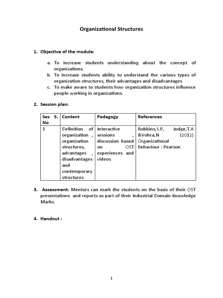 Org Structure (Handout) | PDF | Organizational Structure | System
