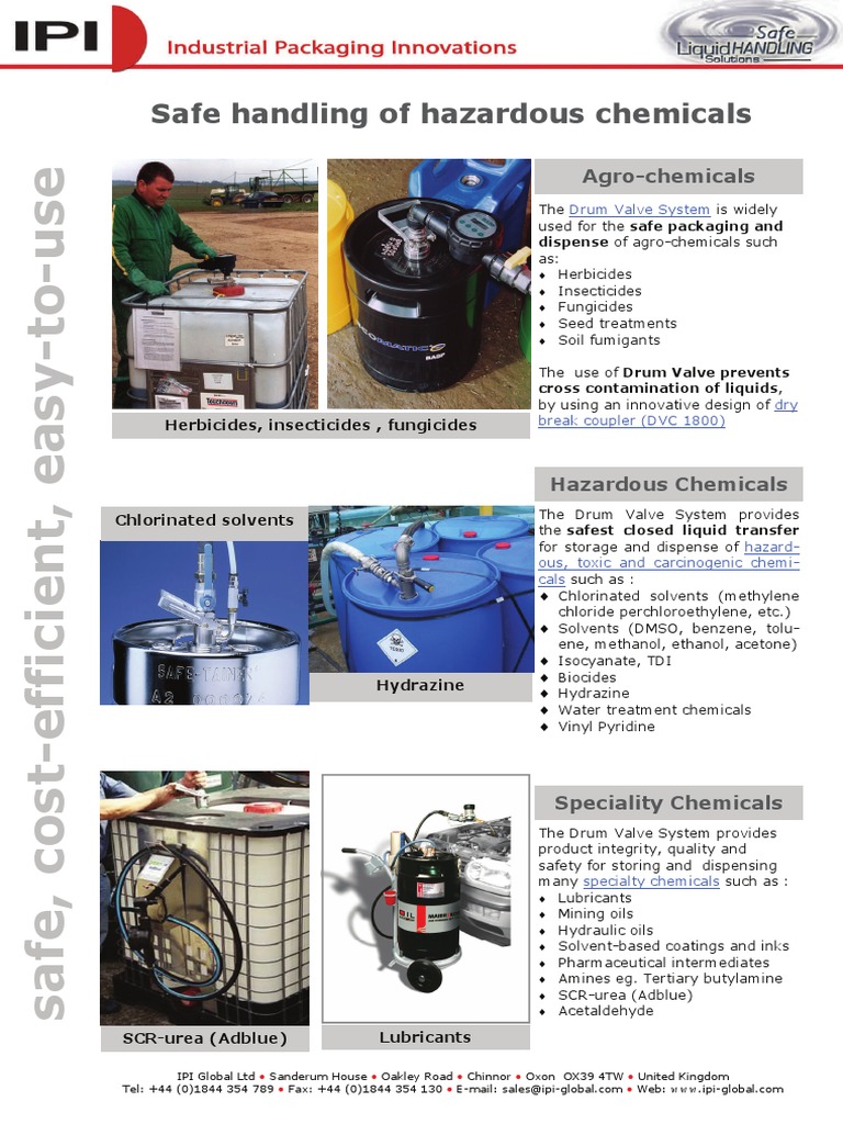 Safe Handling of Hazardous Chemicals | PDF | Valve | Solvent