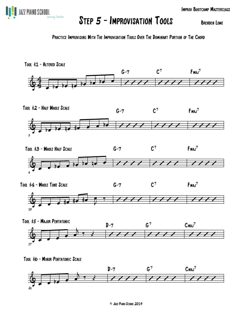 Step - Improvisation Tools: © Jazz Piano School 2019 | PDF | Music ...