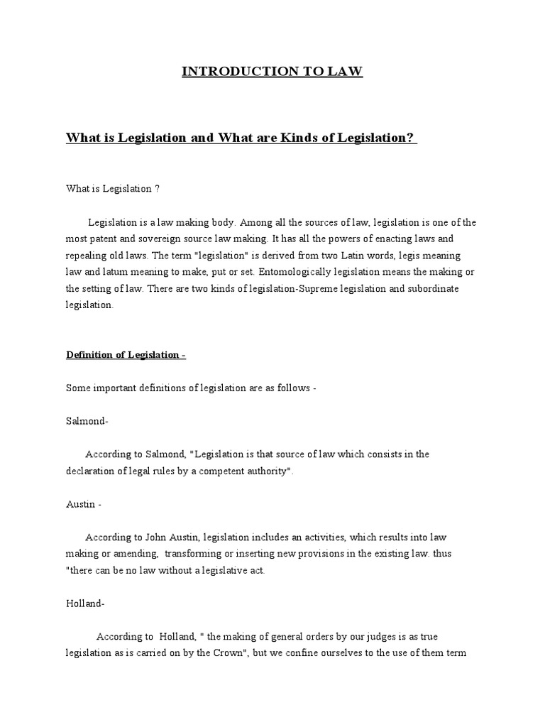 Understanding Types of Legislation | PDF | Legislation | Sovereignty