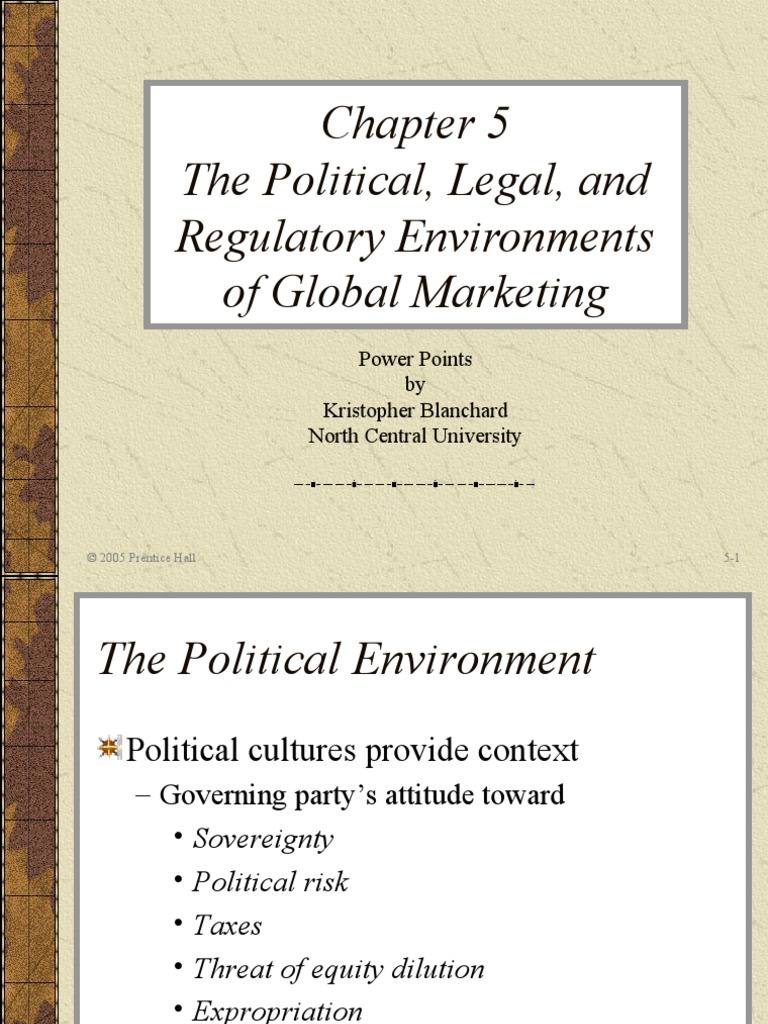 The Political, Legal, and Regulatory Environments of Global Marketing ...